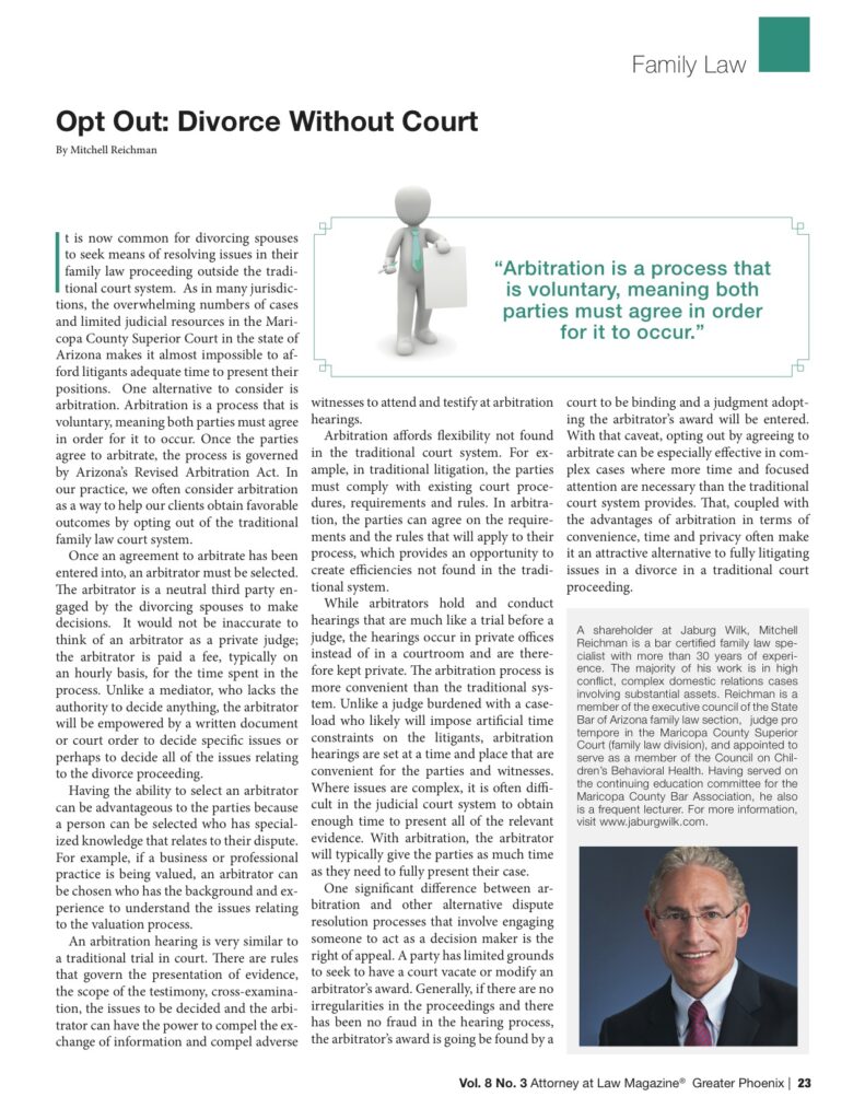 Opt Out: Divorce Without Court - Jaburg Wilk